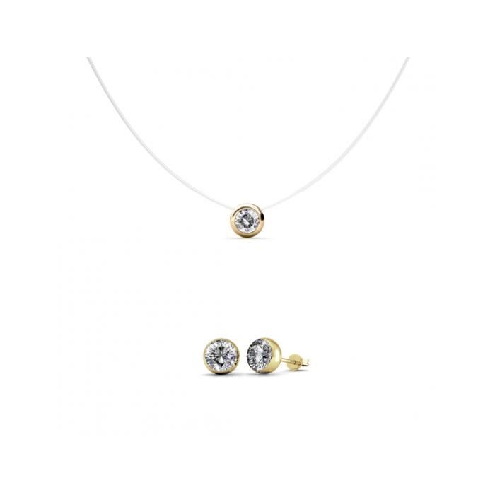 MYC Paris - Parure et Coffret Moon - Doré et Cristal - Plaqué Or 18k ...