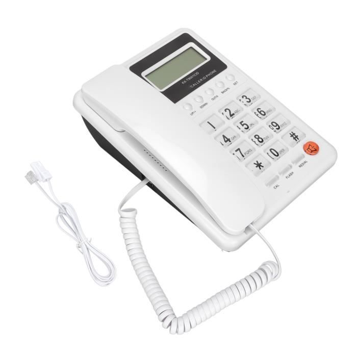 Téléphone filaire classique OMABETA KXT8001CID - Noir Blanc - FSK DTMF - Bureau Hôtel Famille ...
