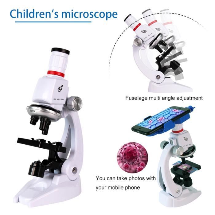 Microscope pour enfants, 1200x scientifiques de microscope réglables ...