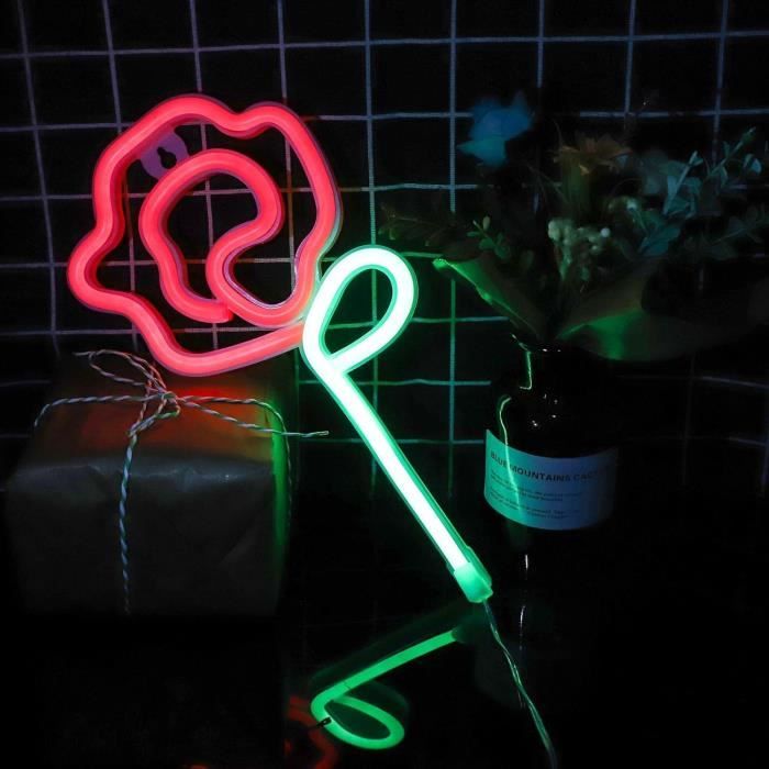 Applique Murale Rose Sign Enseigne Lumineuse Au Néon Led Lampe Murale ...