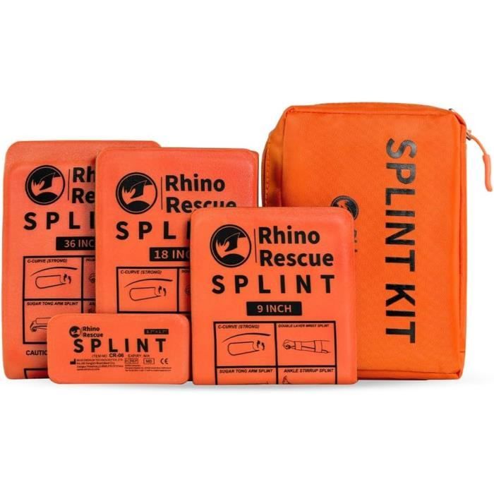 RHINO RESCUE Kit de Splints, Kit de Survie Réutilisable Pour Les ...