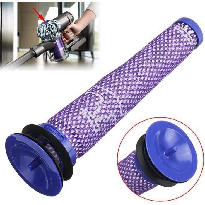 Filtre pré-moteur lavable - Dyson - DC58 DC59 DC61 DC62 DC74 V6 V7 V8 - Violet - 48 mm - 167 mm ...