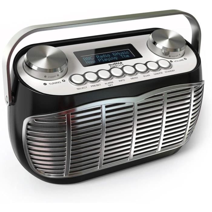 Radio FM rétro\Radio transistor portable avec réveil, grand écran LCD ...