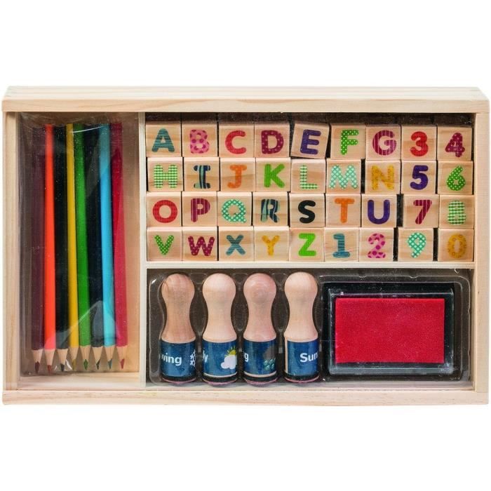WDK PARTNER Coffret timbres alphabet - Cdiscount Jeux - Jouets