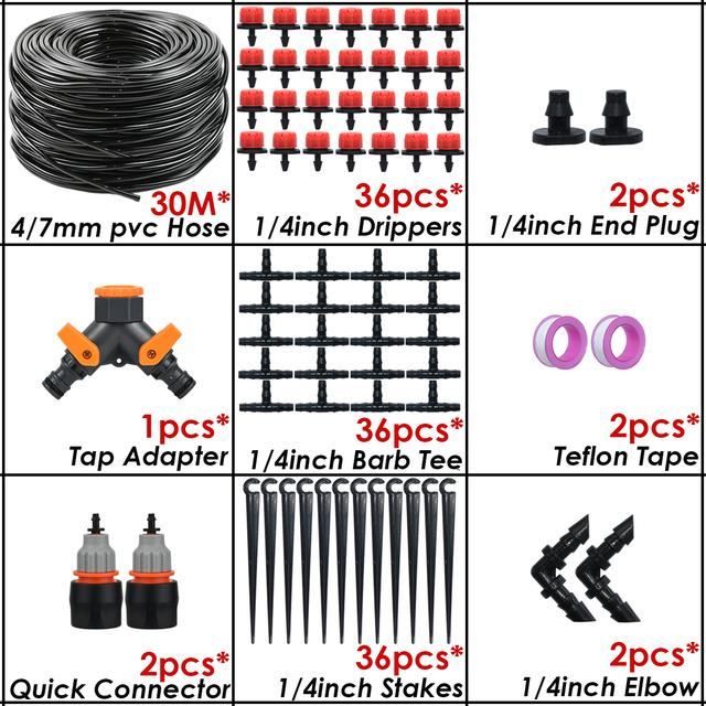 Arrosage automatique,30M-A--Système'arrosage automatique goutte à goutte 10 50m 1-4, ensemble ...