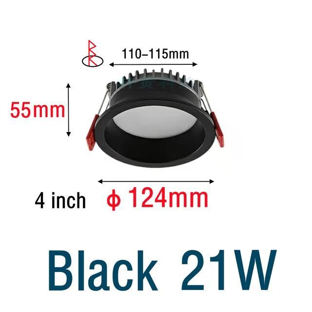 Downlight,4 inch Black 21W-6000K--Downlight MENÉ Dimmable Anti ...