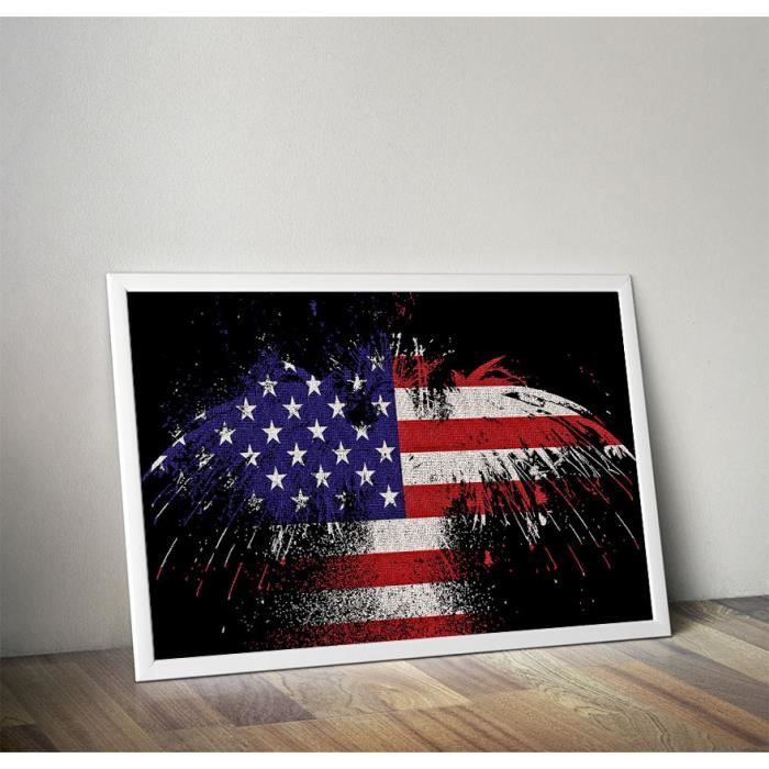 Poster Drapeau pays états unis USA Symbole aigle nation wall art - A4 ...