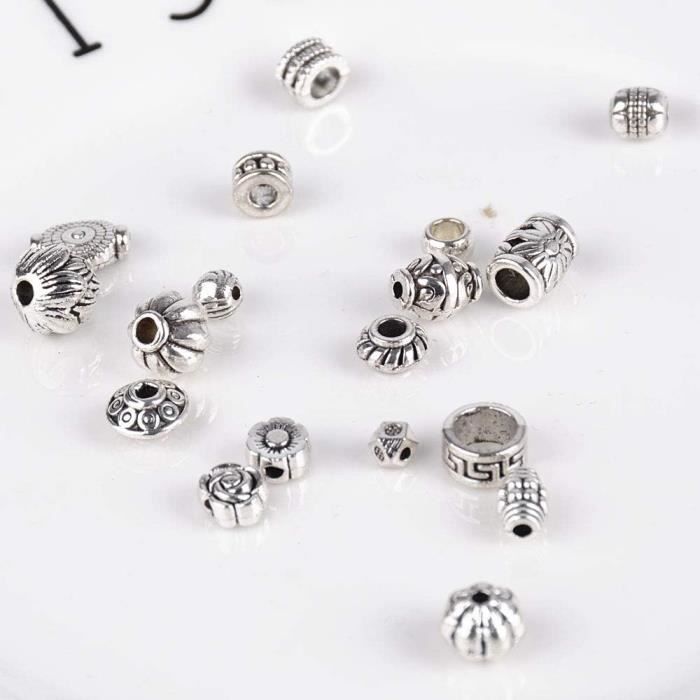 Perles Intercalaires Rondelle Perles D'Espacement Coupelle Fleur Argent ...