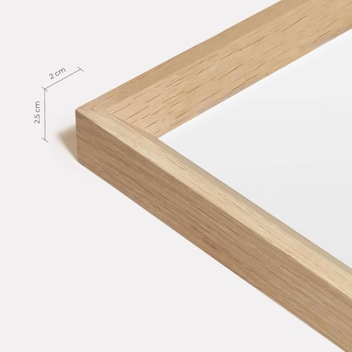 Cadre En Chêne Avec Bord Biseauté 60X80 Cm - Boisé (Finition Imitation ...