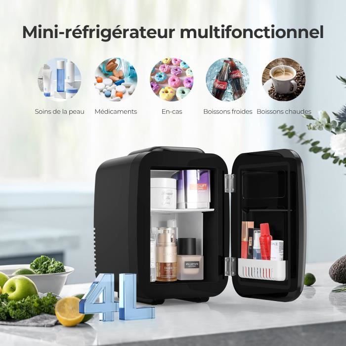 Mini Frigo Portable,4 Litres -6 Boîtes Boissons & Soin De La Peau Mini ...
