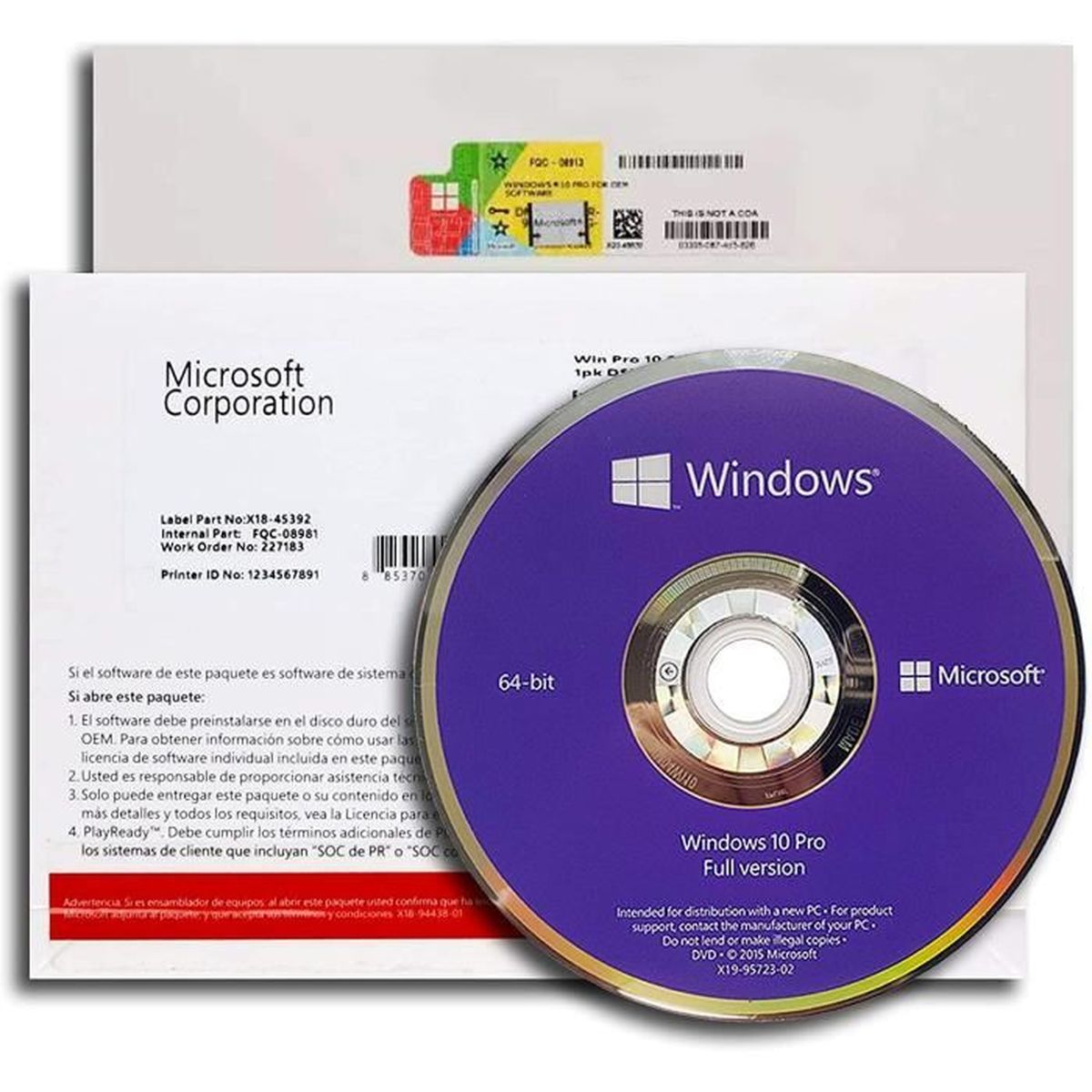Windows 10 Pro [CD + LICENCE] ORIGINAL - Cdiscount Informatique