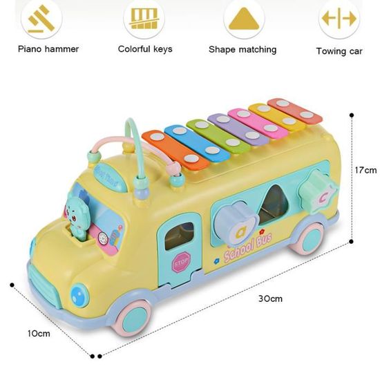 Jouet Musique Bloc de Bus Frappé Jeu d'action pour enfants Puzzle ...