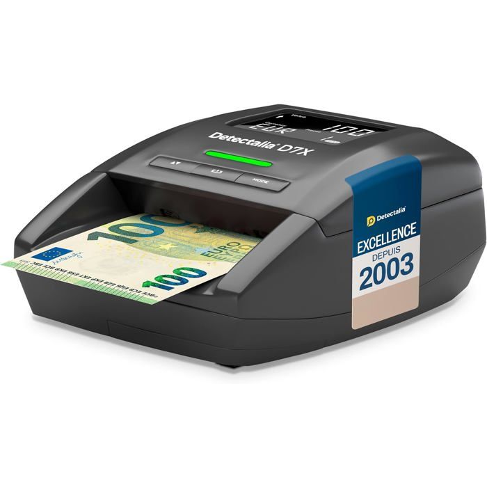 Detectalia D7X - Détecteur de faux billets et compteuse de billet EUROS plus GBP, CHF, PLN, CZK ...