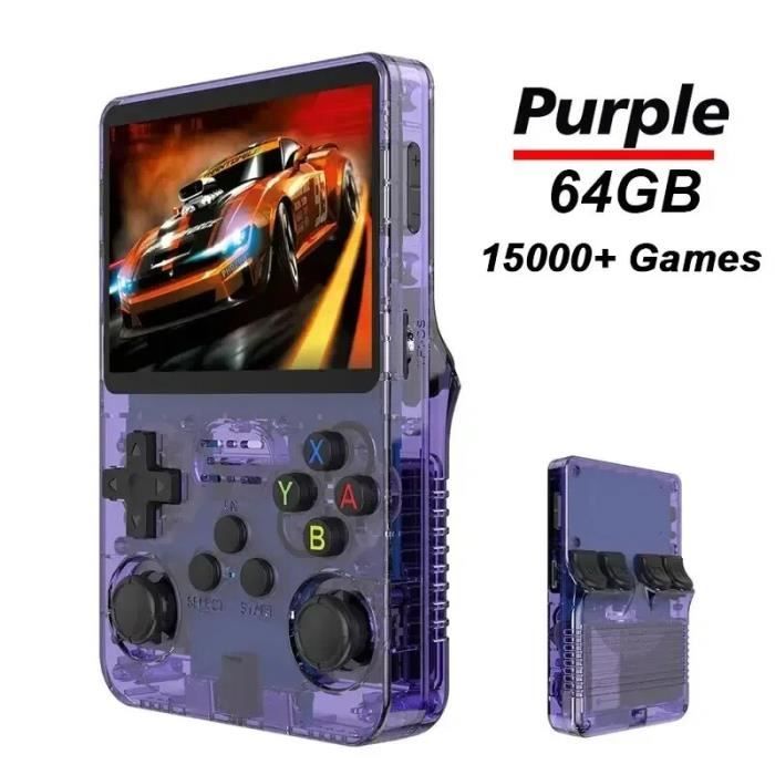Purple 64G - Console de jeux vidéo rétro R36S, 20000 jeux classiques ...