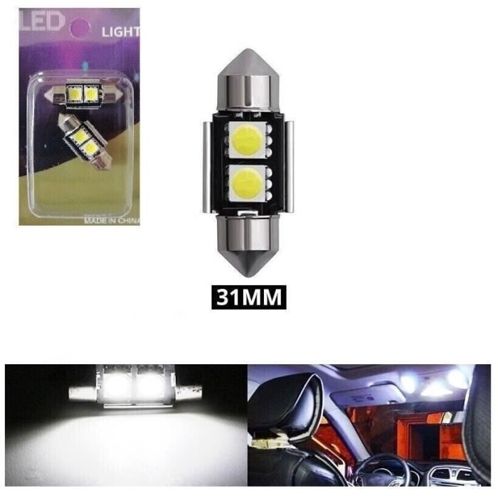 Ampoules LED C5W 31mm 12V Can Bus Error Free - Lot de 2 - Blanc froid ...