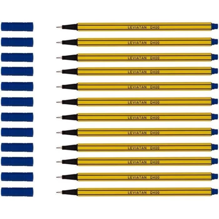 D400 Lot De 12 Stylos À Pointe Fine Bleu[u2105] - Cdiscount Beaux-Arts ...