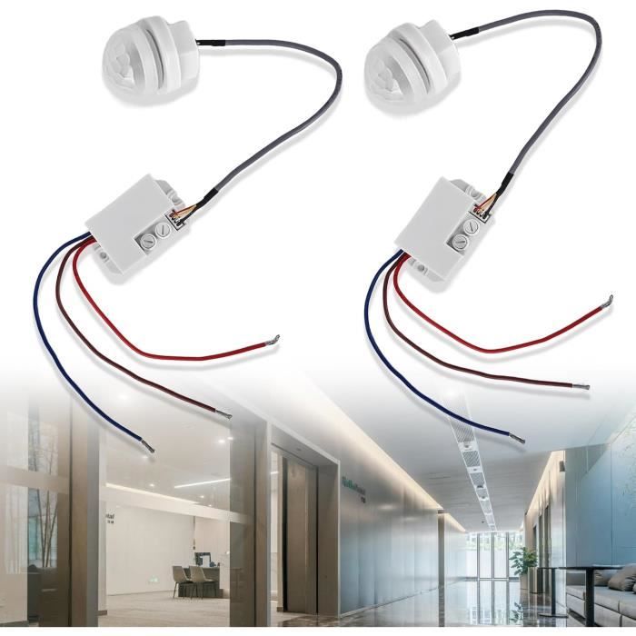 Lot de 2 mini détecteurs de mouvement, IP20 Mini détecteur de mouvement ...