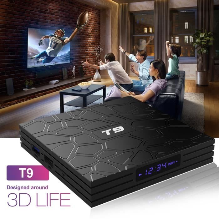 T9 TV Box Android 8.1,Boitier Android Tv Bi-bande WiFi Media Player ...