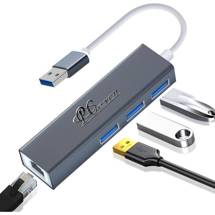 Hub Usb 3.0 Ethernet,1000Mbps Adaptateur Usb Ethernet En Aluminium Avec ...