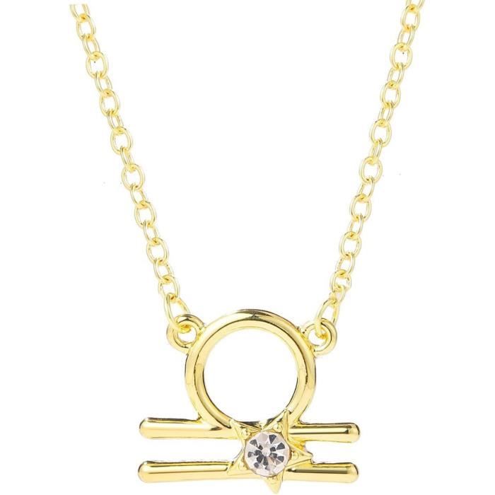 Collier Zodiaque Femme 12 Bijoux Constellation Carte Marron Strass Clavicule Chaîne Colliers ...