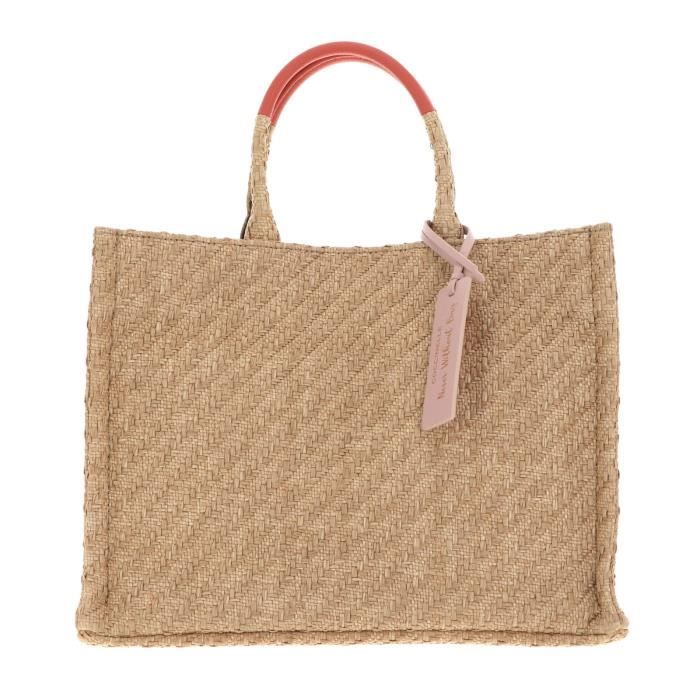 COCCINELLE Never Without Bag Rafia Handbag Natural / Geranium [165066 ...