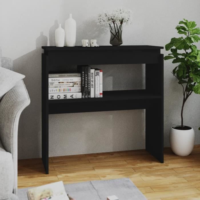 Fangming-Table console Noir 80x30x80 cm Aggloméré - Cdiscount Maison