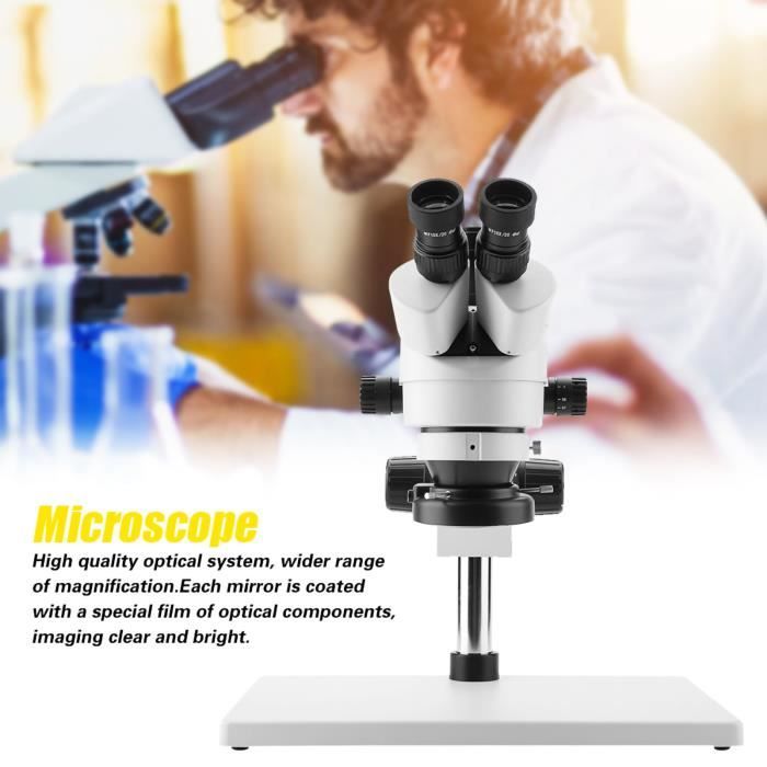 Duokon Microscope stéréo Microscope à zoom stéréo trinoculaire 3.5X-90X ...