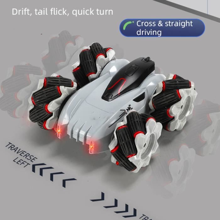 Gris -Voiture jouet télécommandée 3D, voiture de cascade à quatre roues motrices double face ...