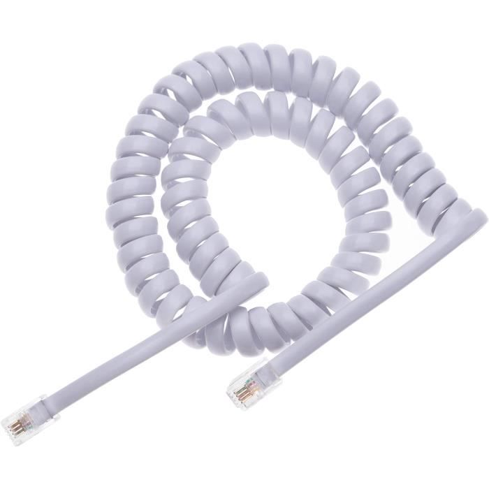 Téléphone Câble Téléphonique Frisée Fil De Combiné Enroulée Spirale 2 ...