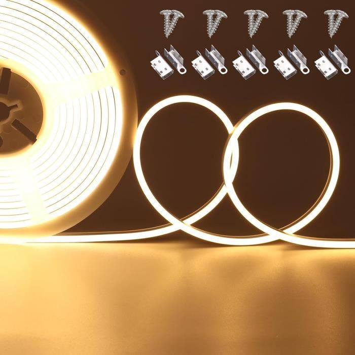 24V Bande Led Néon Blanc Chaud 3000K 5M Ip67 Étanche 4 X 10Mm Vue ...