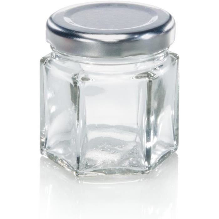 Bocal En Verre À Six Facettes 47 Ml,Bocal Hermétique,Bocal Transparent ...