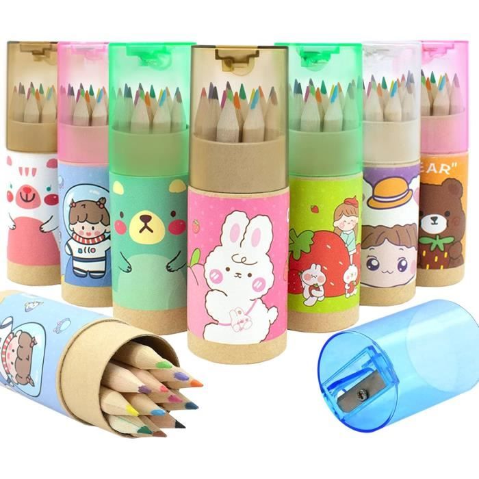 CIOUYAOS 8 pack*12 couleurs crayon dessin animé, cute Mini portable ...
