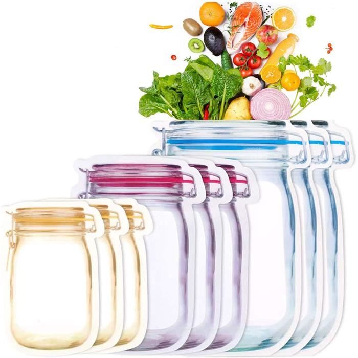 Bouteilles Mason Jar Sacs Étanche Alimentaire Sacs Zip-Lock Sandwich ...