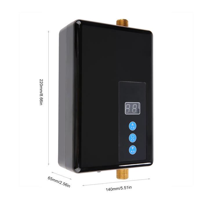 Tbest Chauffe-eau électrique sans réservoir 220V 5.5KW Mini chauffe-eau électrique instantané ...