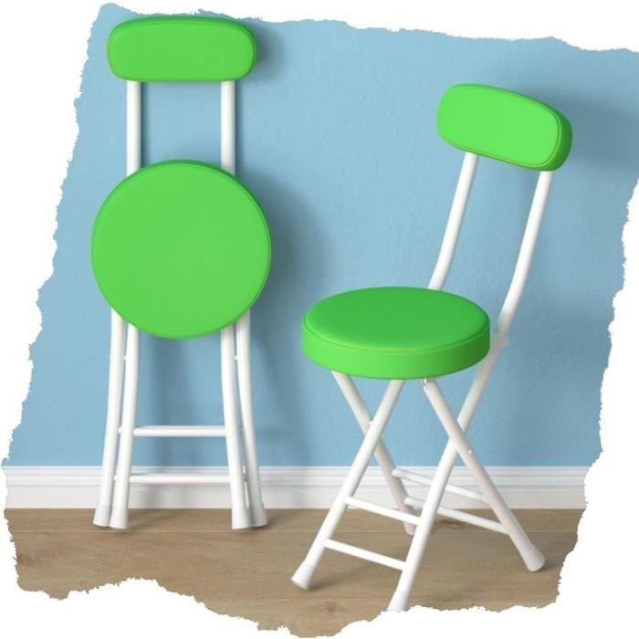 Tabouret de bar pliant en cuir PU - TRAHOO - W8895 - Noir - Durable et ...