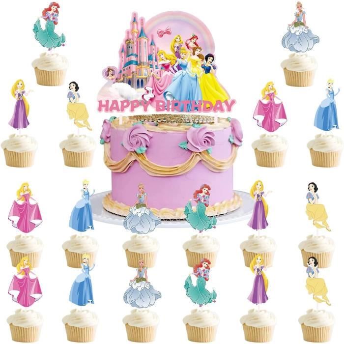 Deco Gateau Princesse 25 Pièces Decoration Anniversaire Princesse ...