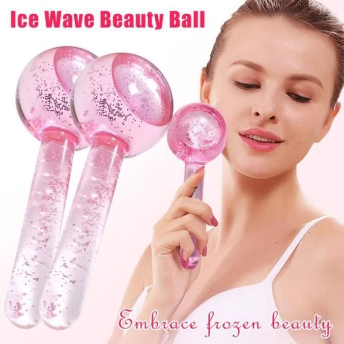 He02888 2 Pcs Glace Rouleau Globes Visage Rouleau Balle Peau Froide