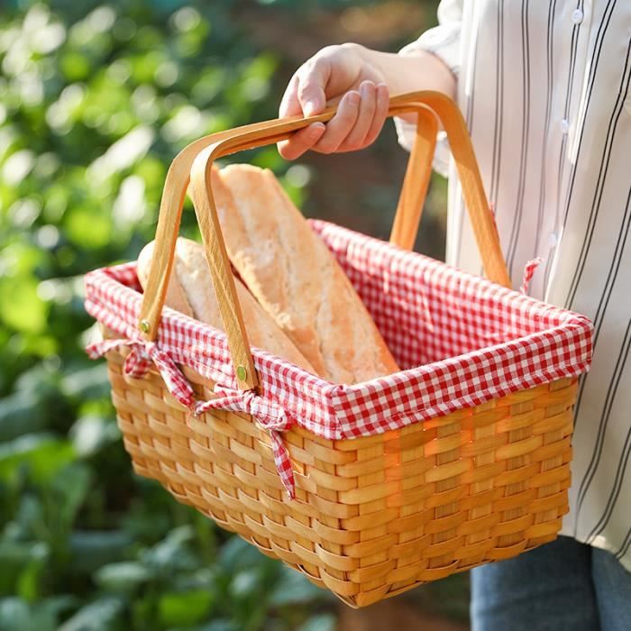 Panier - ZGEER - Panier pique - Tissé naturellement - Double poignée ...