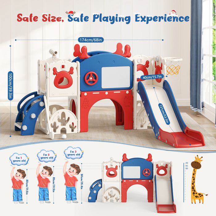 TTLIFE 7 en 1 Toboggan Bebe,Toboggan Exterieur Interieur Enfant ...