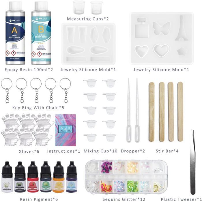 Kit de Résine Époxy pour Débutants Résine Époxy Transparente avec ...