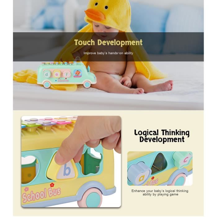 Jouet Musique Bloc de Bus Frappé Jeu d'action pour enfants Puzzle ...