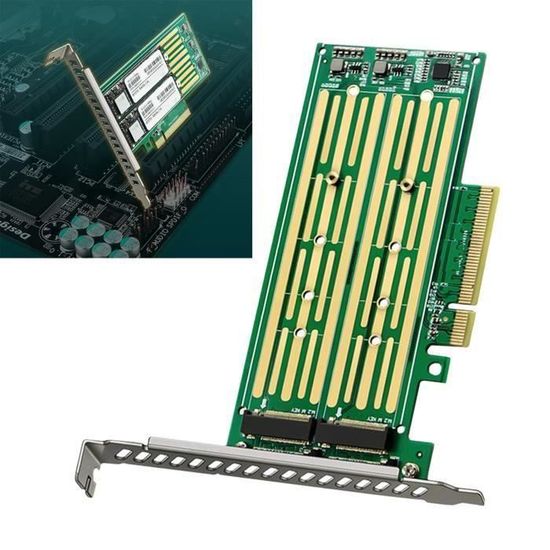 Double M2 PCIe Adaptateur M2 SSD NVME m-Clé SATA b-Clé 22110 2280 2260 ...