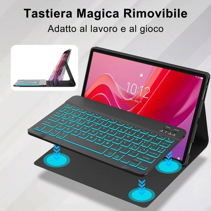 Étui Clavier Lenovo Tab M11 11", Coque Avec Clavier Italien Pour Lenovo Tab M11 2024, Clavier ...