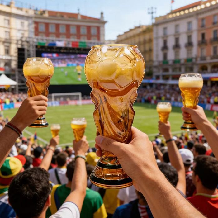 Verre à Bière Trophée Coupe du Monde 22×11×11cm - Grande Capacité ...