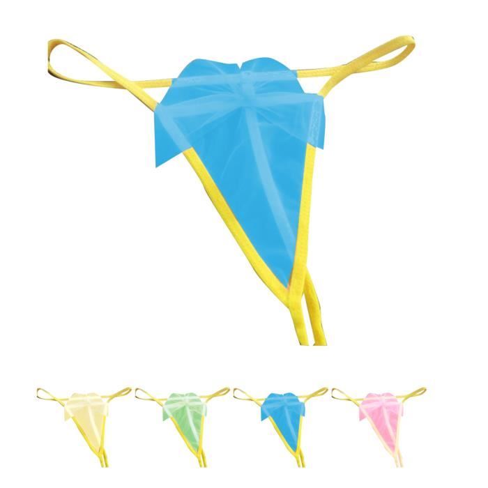 G-string Sexy Women Lingerie Sous-vêtements Ladies Transparent Bow Tie ...