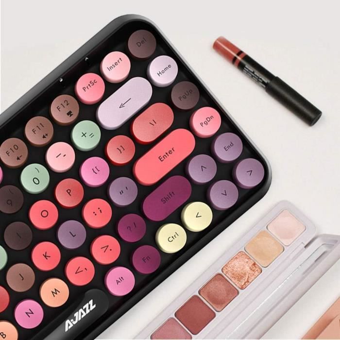 308I Clavier Sans Fil Rétro, Bluetooth Silent Cute Computer Keyboard ...