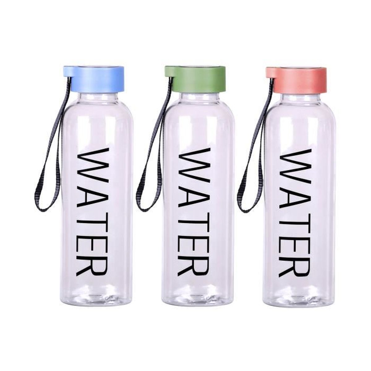 Lot De 3 Gourdes Bouteilles En Plastique Avec Poignée 500ml Avec ...