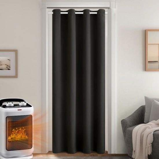 Rideau Thermique Isolant Anti Froid Et Chaleur Avec Doublure, Noir ...