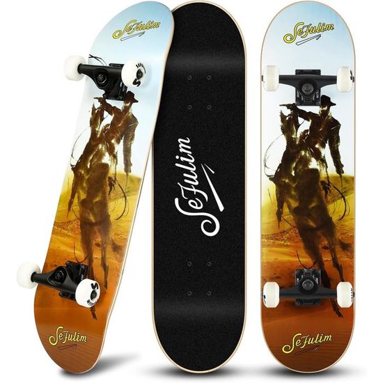 Sefu31 x 8 Inch Complete Skateboard Double Kick Trick Skateboards Kids ...