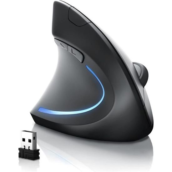 Csl Souris Sans Fil Optique Verticale Pour Gaucher Bluetooth + 2,4 Ghz ...
